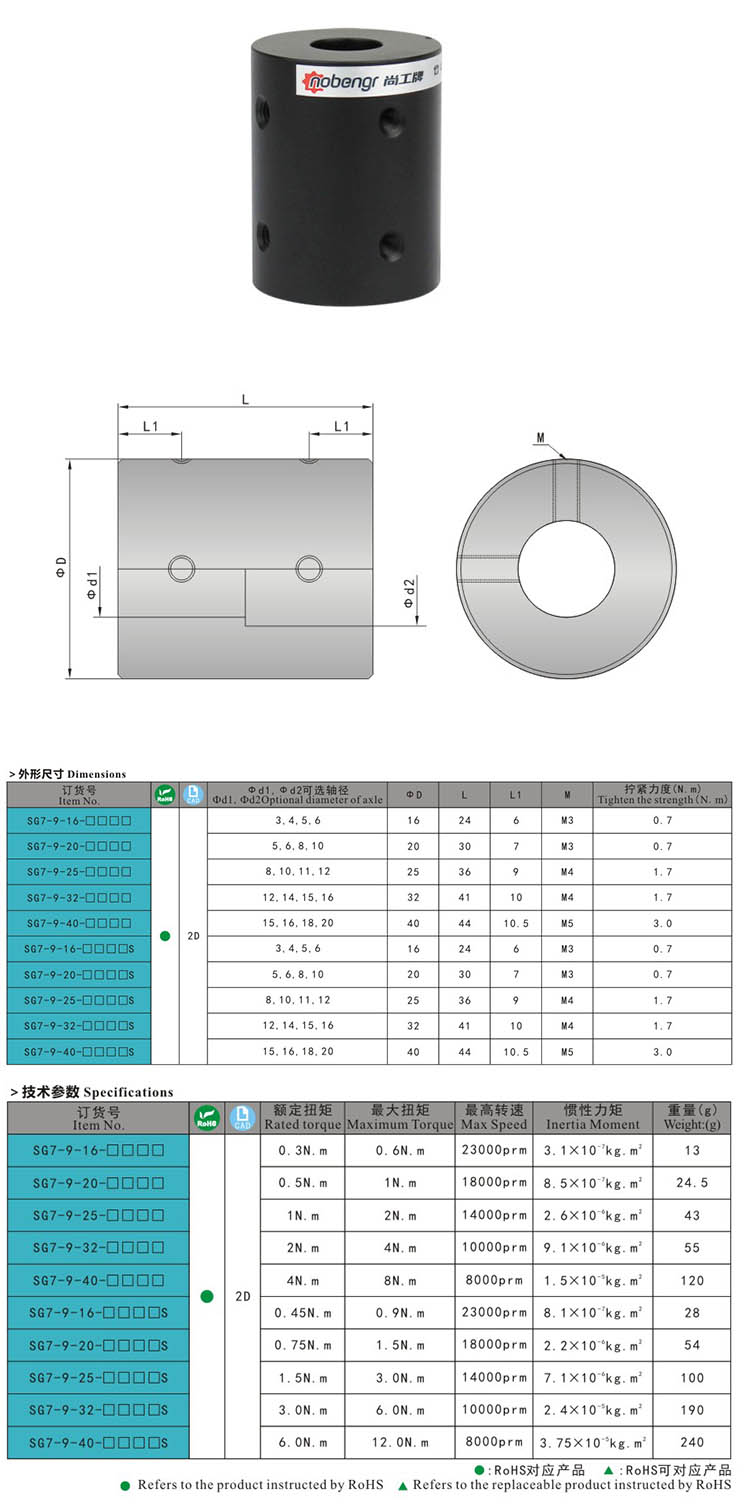 SG7-9 nobengr Steel Micro Rigid Flexible Coupling - Buy gear coupling, flexible coupling, Quick ...